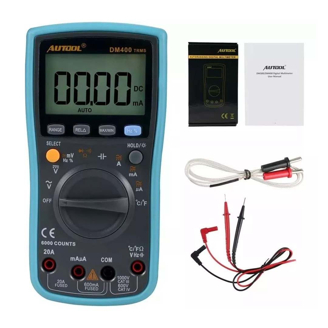 Tester Multímetro Automotriz Digital Autool Dm400 - TUESCANERAUTOMOTRIZ
